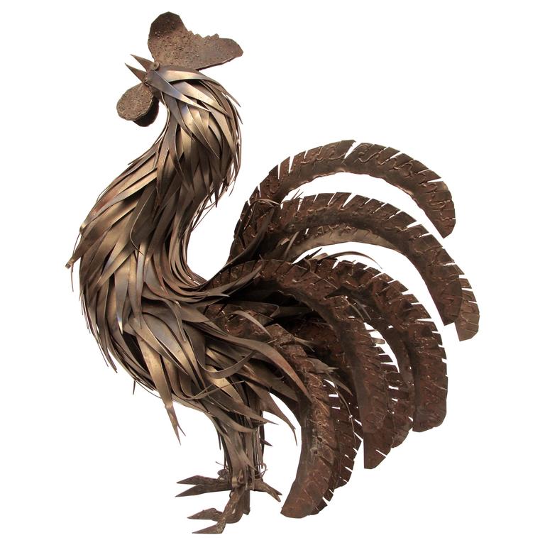 1970s Steel Rooster For Sale at 1stDibs