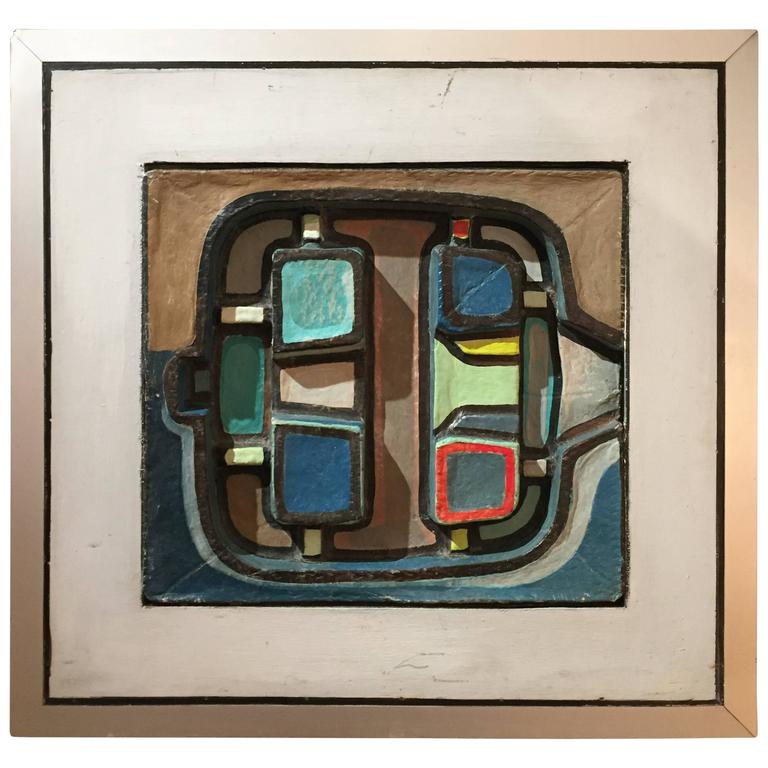 Unique French 1960s Polychrome Internally Lit Picture at 1stDibs