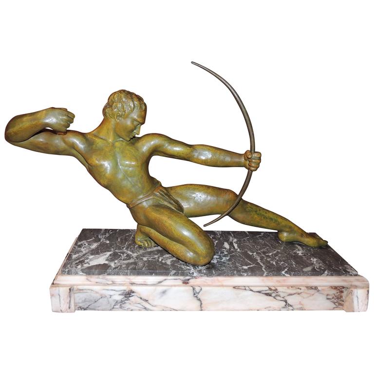 Art Deco Sculpture of a powerful "Archer" at 1stDibs