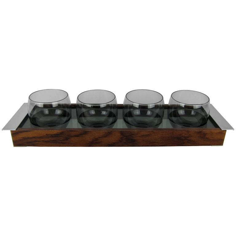 Design Philipp of Sweden Mid-Century Roly Poly Glassware with Caddy at ...