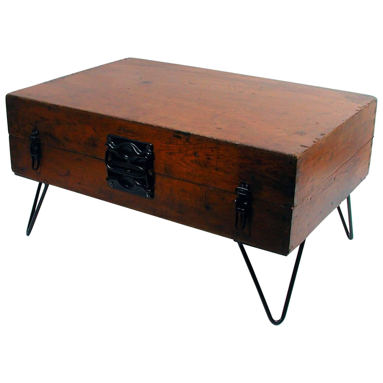 Vintage German Industrial Tool Box Side Table, 1940s at 1stDibs