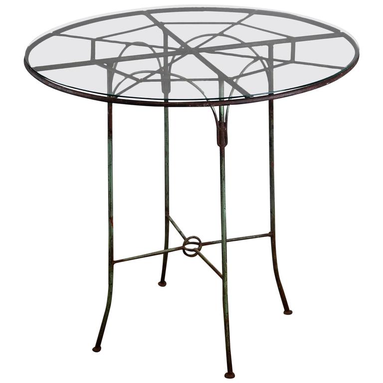 Early 20th Century Wrought Iron Spiders Web Cafe Table at 1stDibs