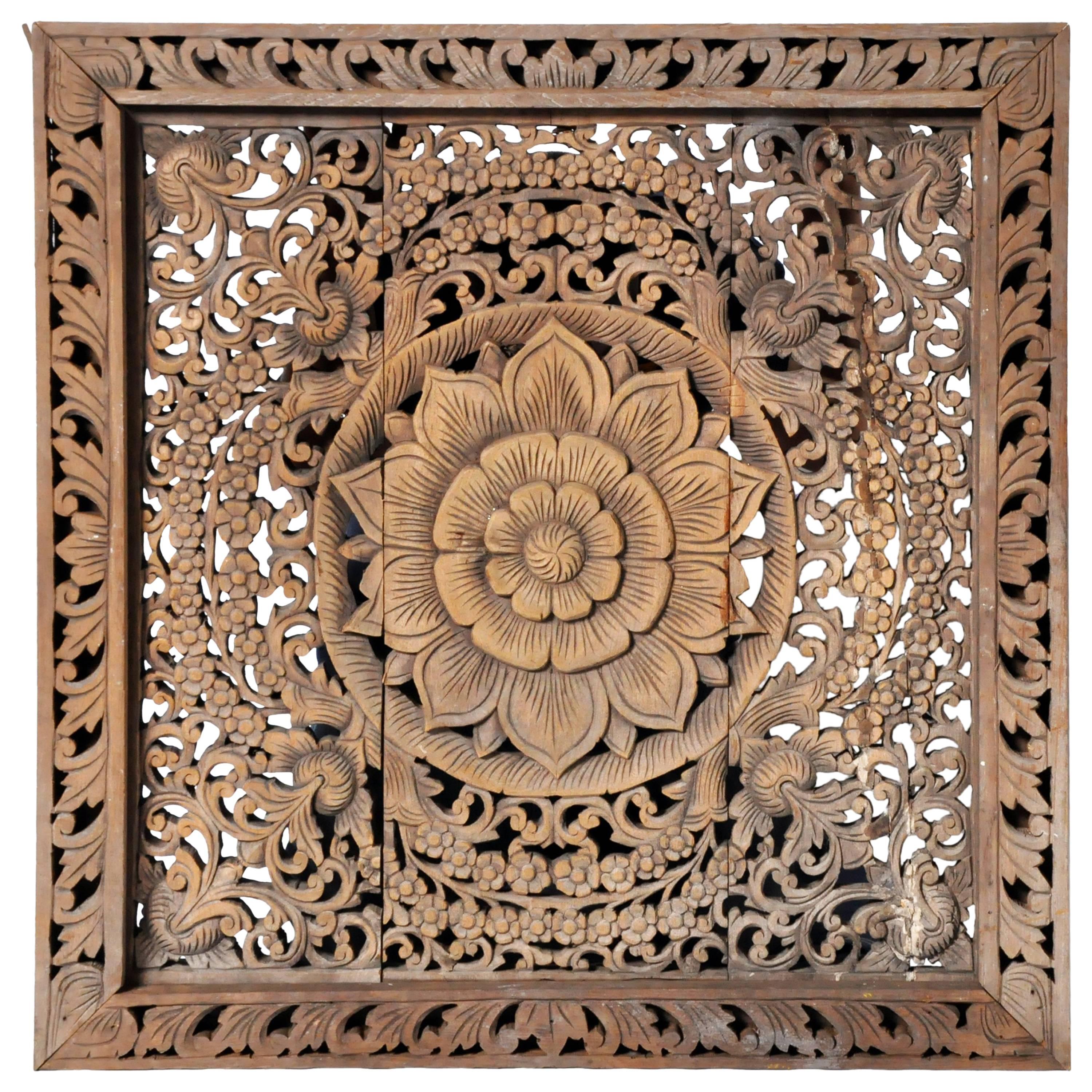Southeast Asian Openwork Carved Panel at 1stDibs