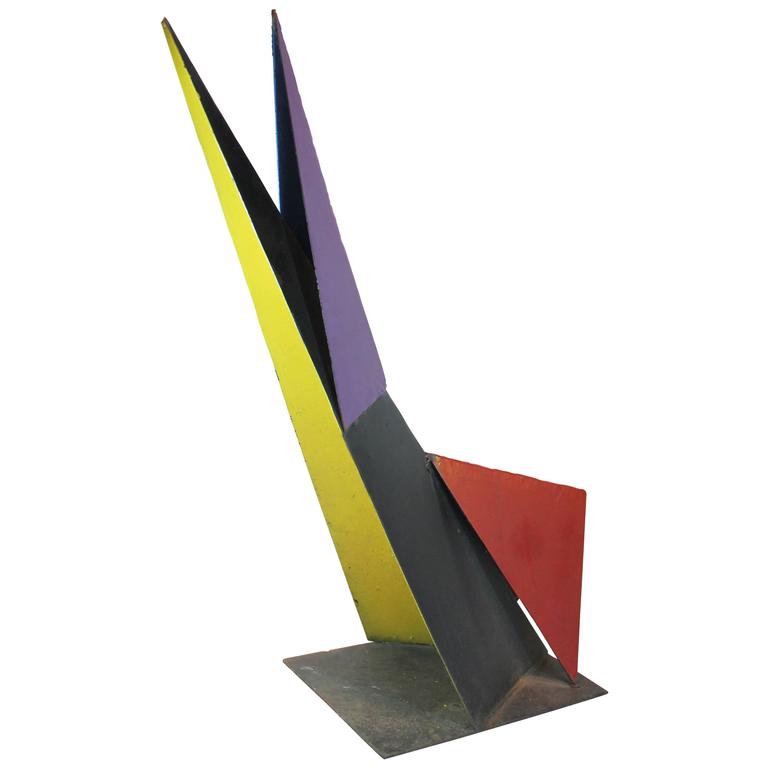 Modernist Iron Angular Yard Sculpture at 1stDibs