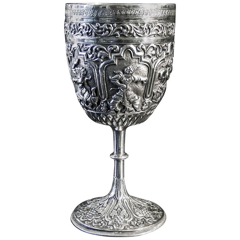 Antique Indian Silver Goblet at 1stDibs