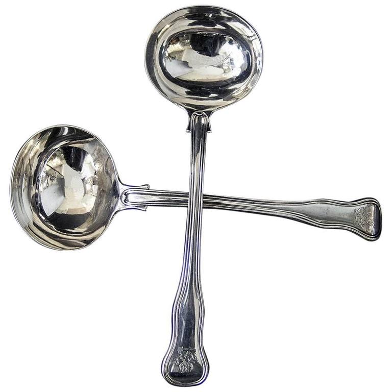 Pair of Antique Victorian Silver Sauce Ladles at 1stDibs