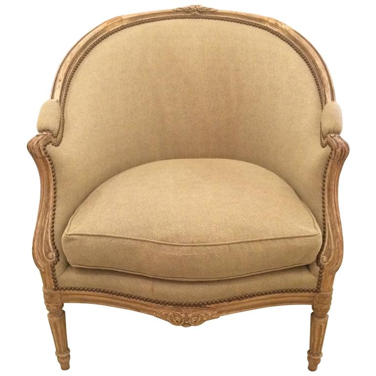 19th Century Louis XV French Bergere Chair For Sale at 1stdibs