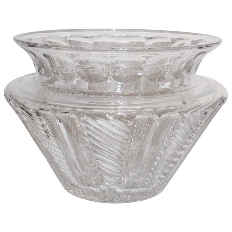 Large American Art Deco Cut-Glass Vase at 1stDibs