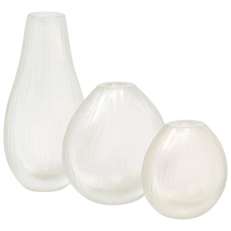 Murano Glass Set of Frosted Vases at 1stDibs