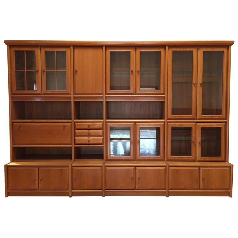Large Teak Wall Unit For Sale at 1stDibs | teak wall cabinet, teak wall ...