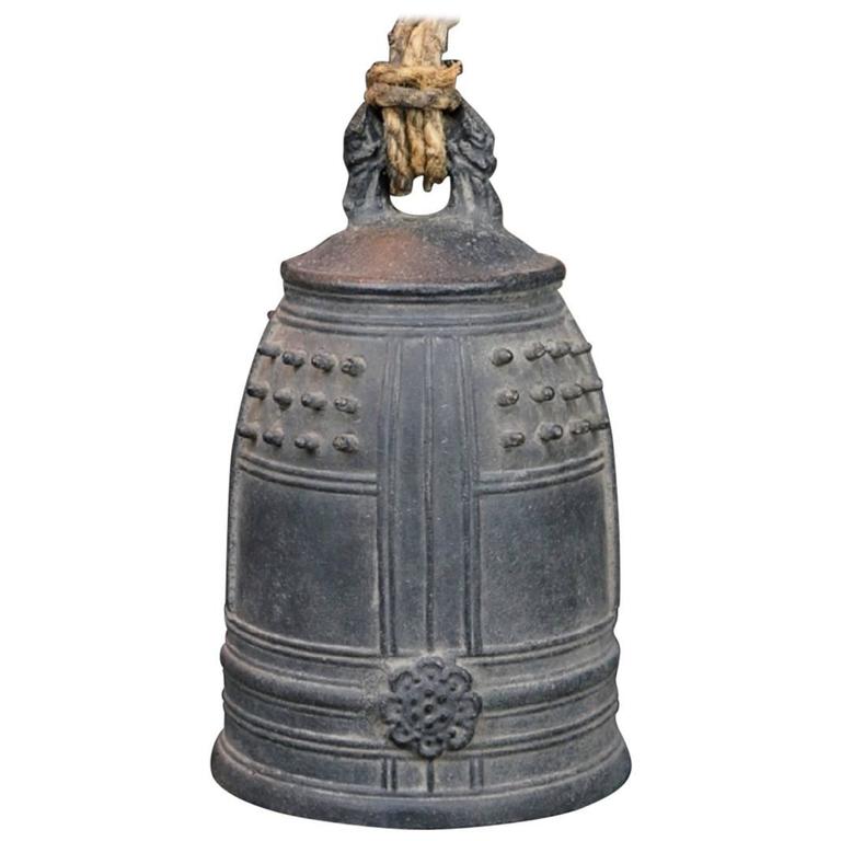 Japanese Antique Cast Bronze Bell with Striker, 1900 at 1stDibs ...