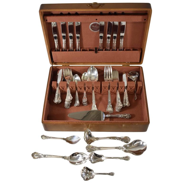 Gorham Chantilly Pattern 73 Piece Sterling Silver Flatware at 1stDibs