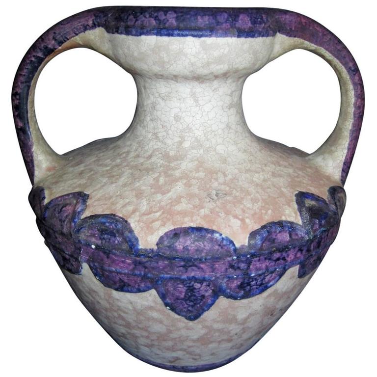 Early Contemporary Handmade and Hand Glazed Classic Amphora Vase, Lilac ...