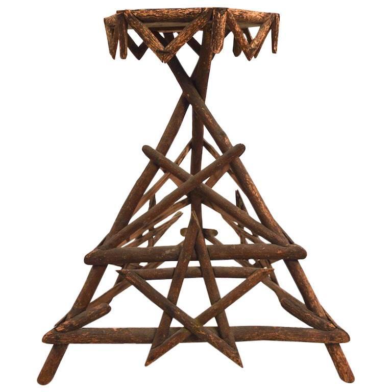 Adirondack Twig Stand with Star Motif at 1stDibs