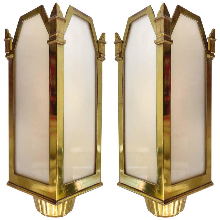 Art Deco Theater Sconces Cubist and Unique at 1stdibs