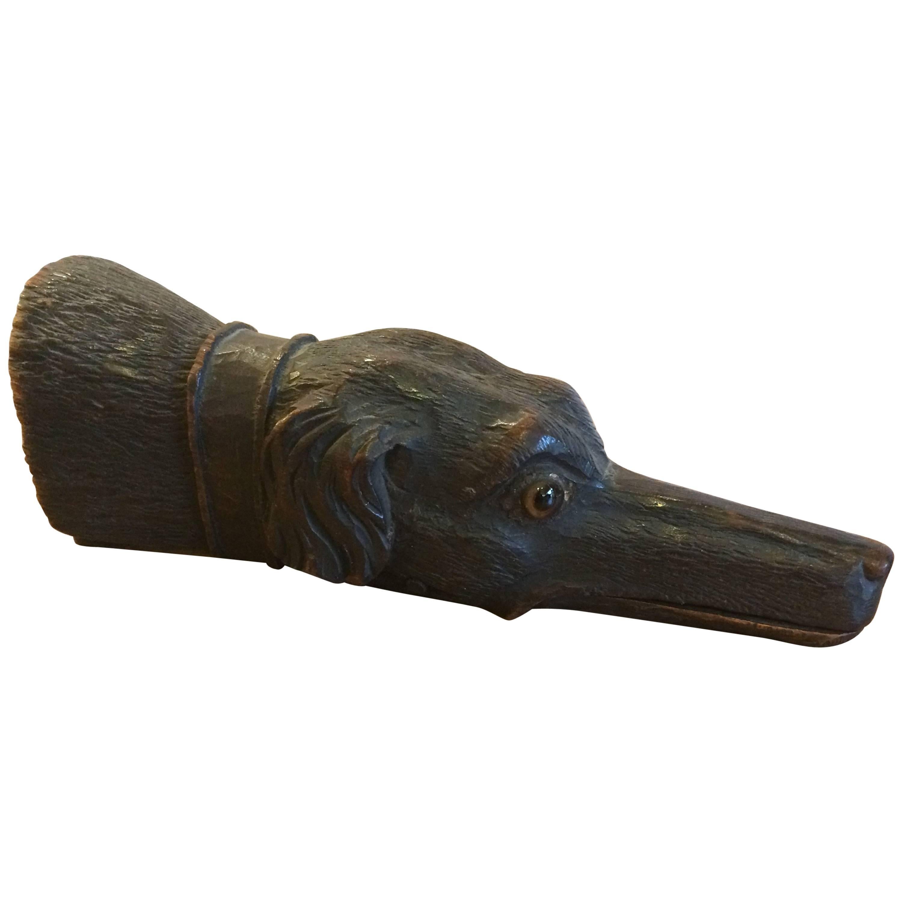 Rare Victorian Carved Wood Hanging Dog Clip at 1stDibs