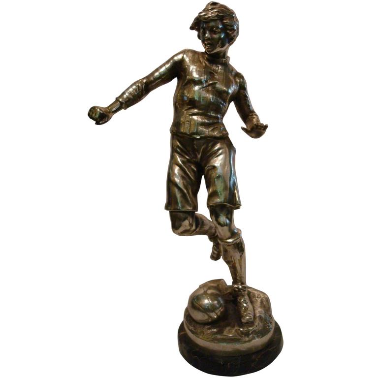Soccer or Football player Figure, Sculpture or Trophy, France, 1920s at ...