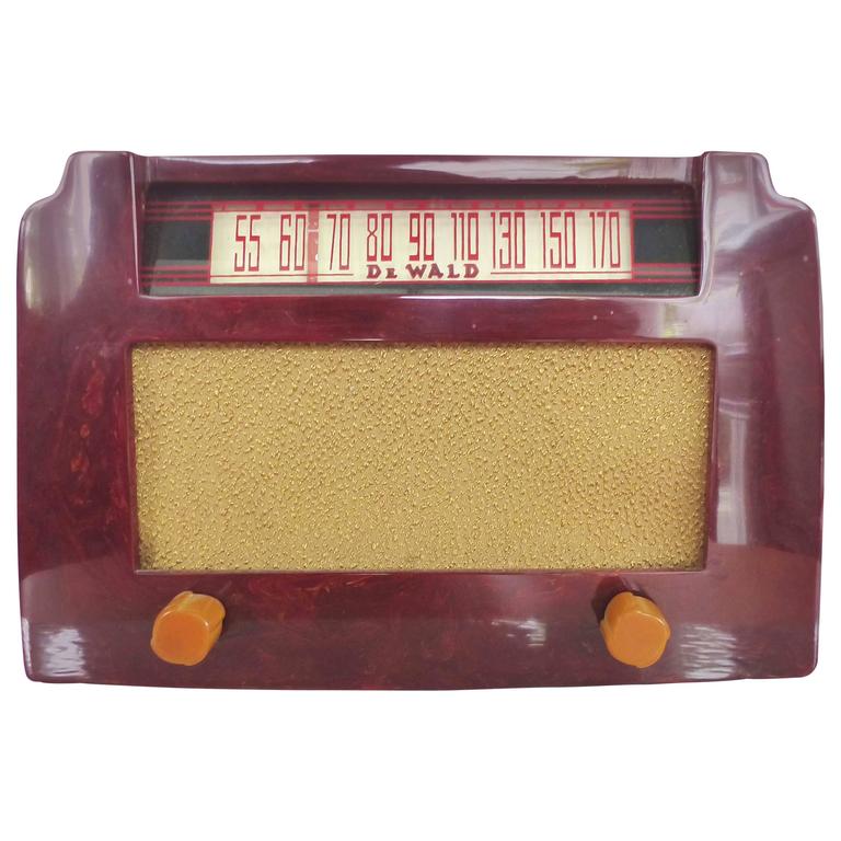 Art Deco Dewald Art Deco Catalin Red Step Top Radio at 1stDibs