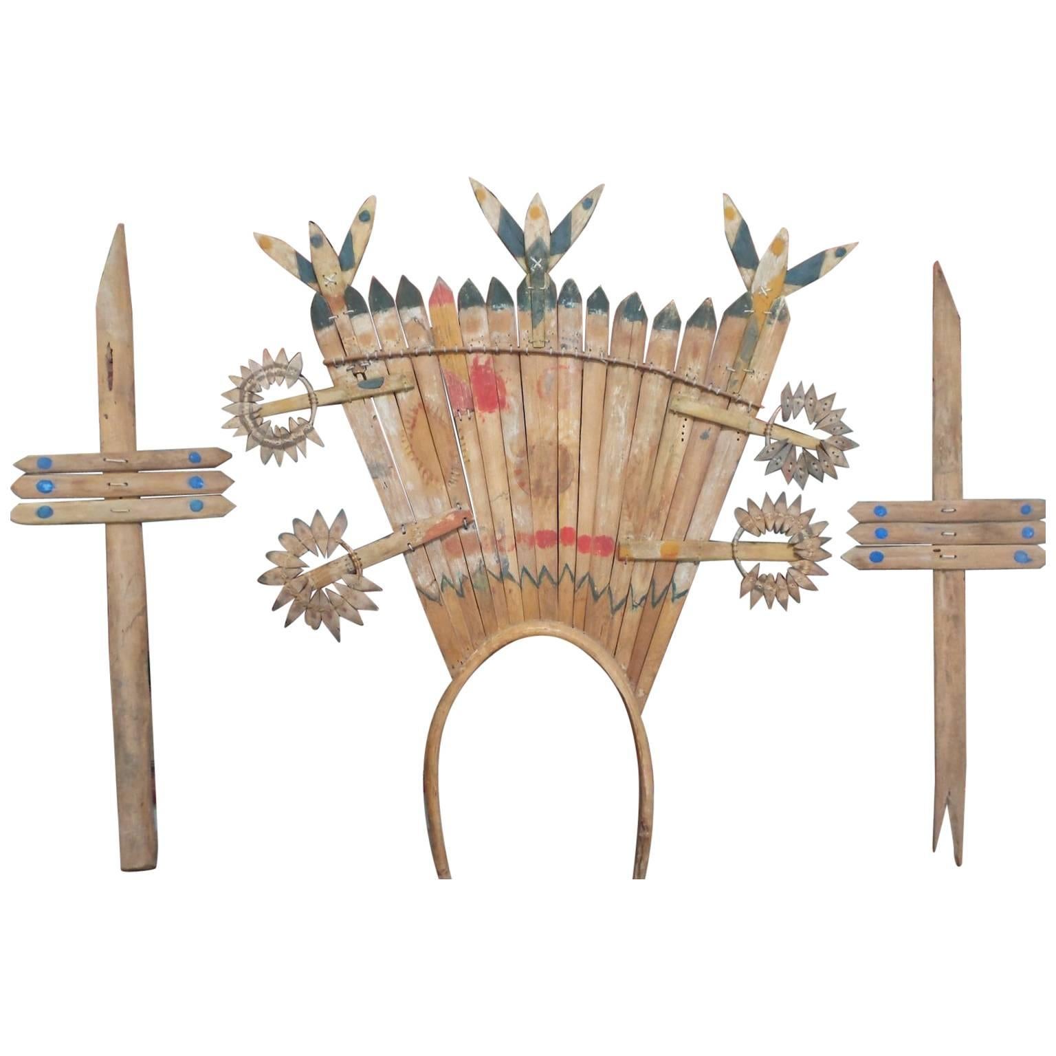 Apache Gahn Mountain Spirit Crown and Dance Wands, circa 1930s at ...