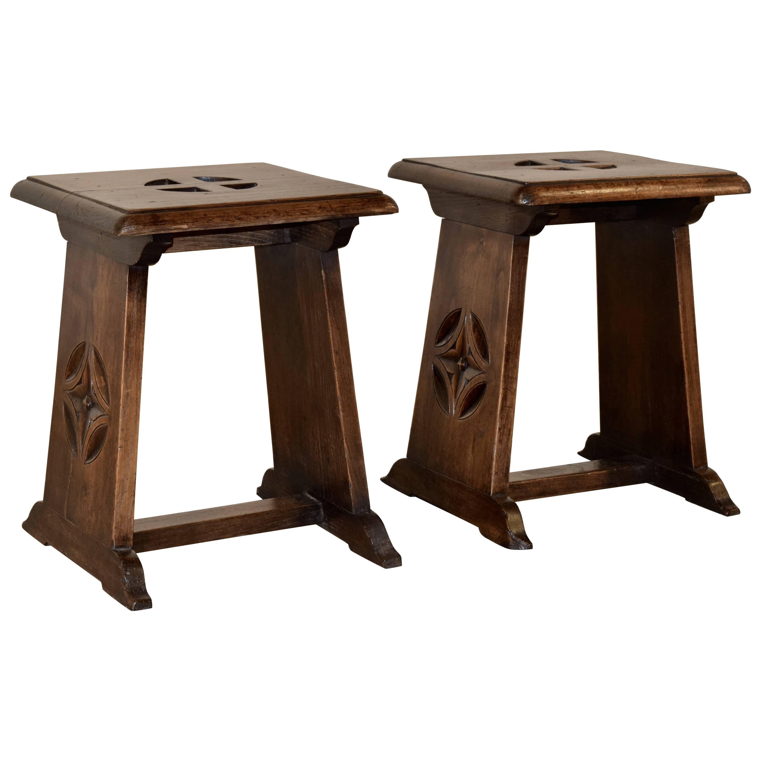 19th Century Pair of Gothic Revival Stools at 1stDibs