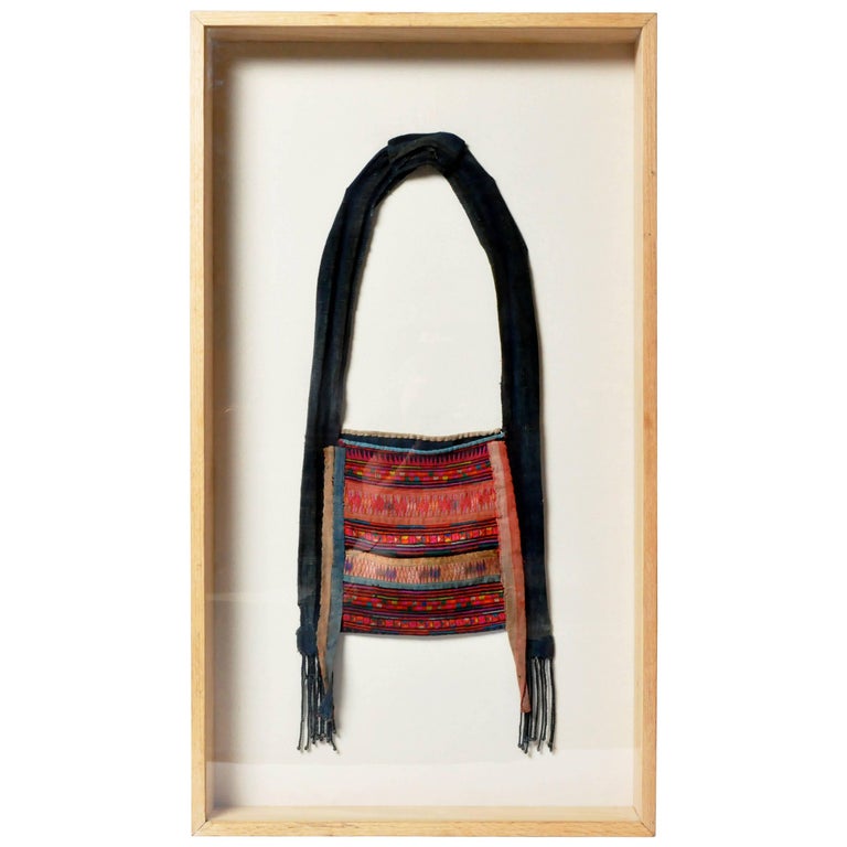 Framed Akha Tribe Embroidered Bag For Sale at 1stDibs