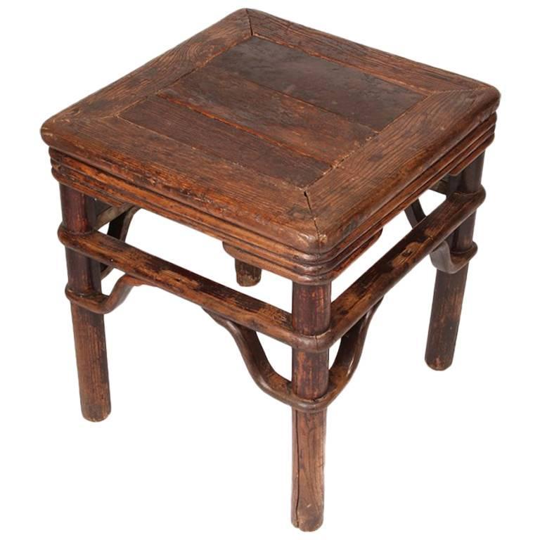 Chinese Square Stool with S-Shape Spandrels at 1stDibs