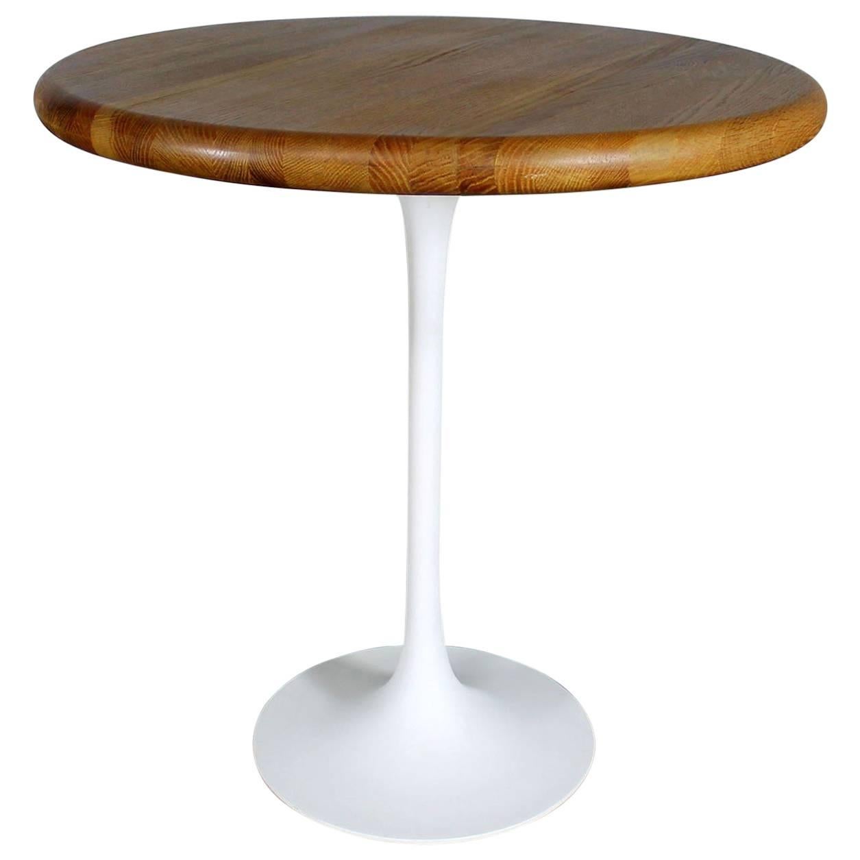 Vintage Mid-Century Modern Saarinen Style White Tulip Base Oak Top ...