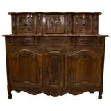 French Louis XV Style Rococo Revival Walnut Enfilade Buffet at 1stDibs