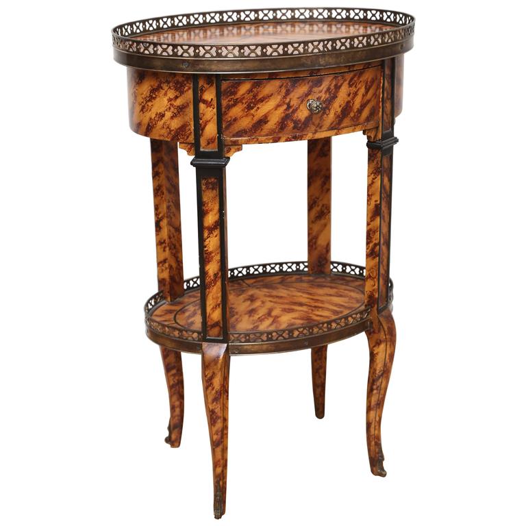 Two-Tier Oval Gallery Side Table at 1stDibs