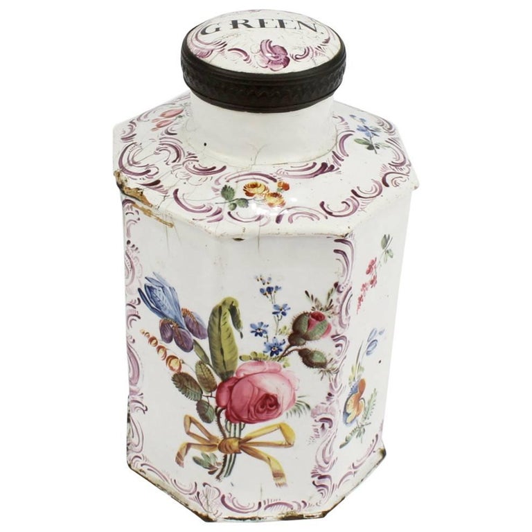 18th Century English South Staffordshire or Battersea Enamel Green Tea ...