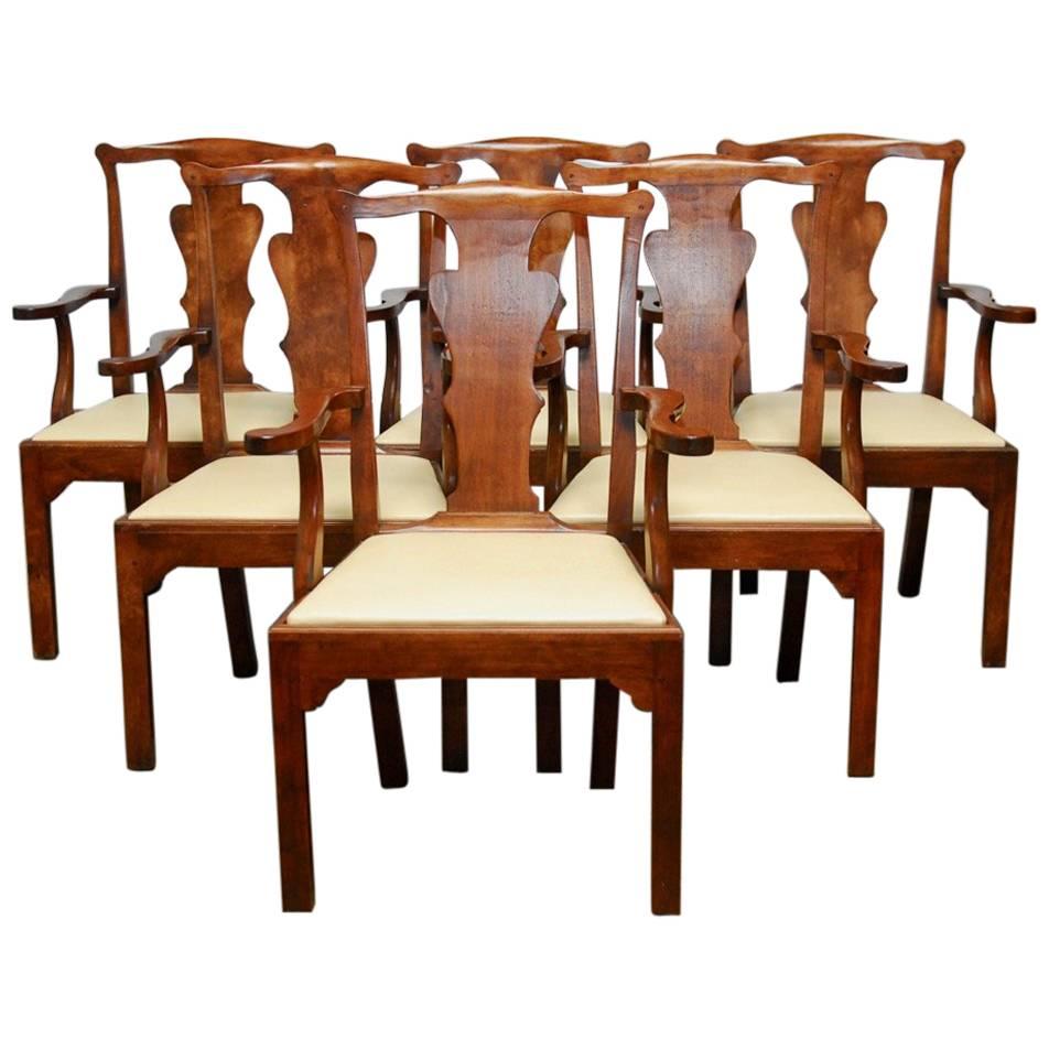 Set of Six George III Walnut Dining Chairs at 1stDibs