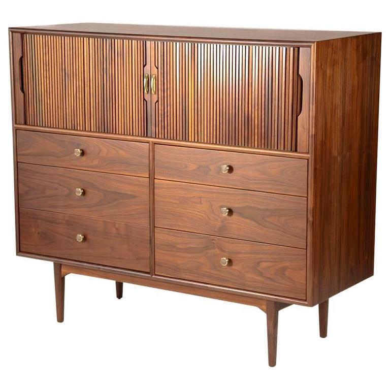 Drexel Declaration Tambour Highboy Dresser at 1stDibs