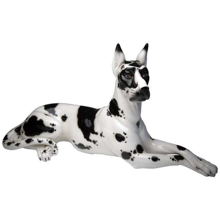 Life Size Great Dane Porcelain Dog Sculpture by Lladro Hispania of ...