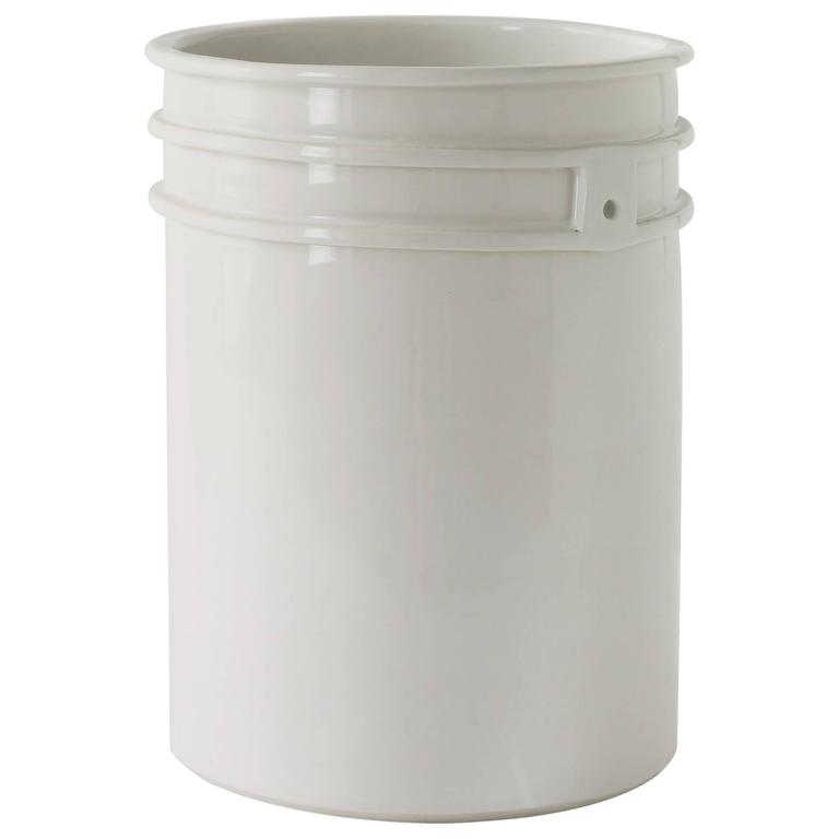 Hand Sculpted Large White Porcelain Bucket, Matthias Merkel Hess at 1stDibs