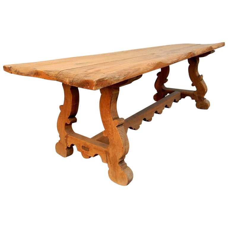Early 1900s Primitive Antique Farm Dining Table For Sale at 1stDibs