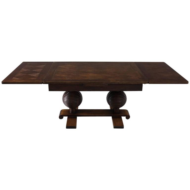 Charles Dudouyt Oak Dining Table at 1stDibs