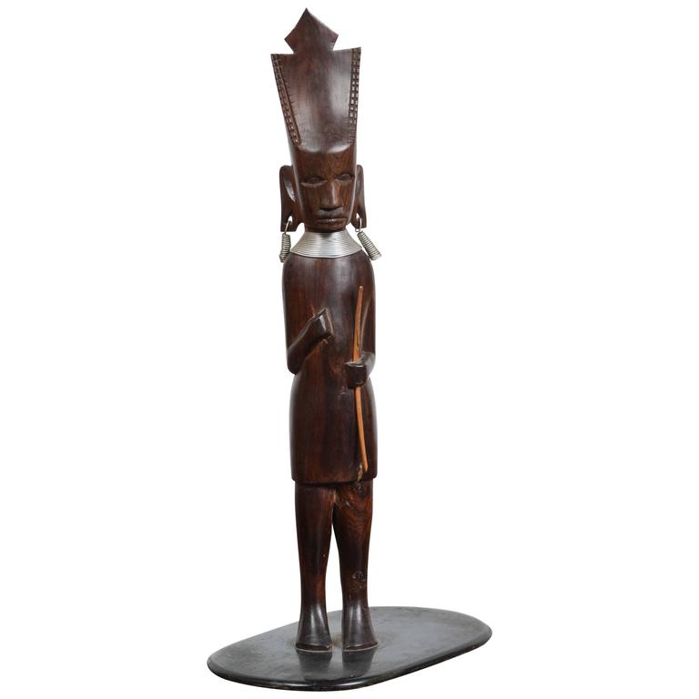 Decorative Ebony Hand-Carved African Statue from Kenya at 1stDibs