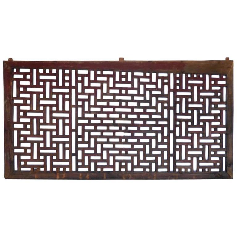 19th Century Japanese Wooden Lattice Screen For Sale at 1stdibs