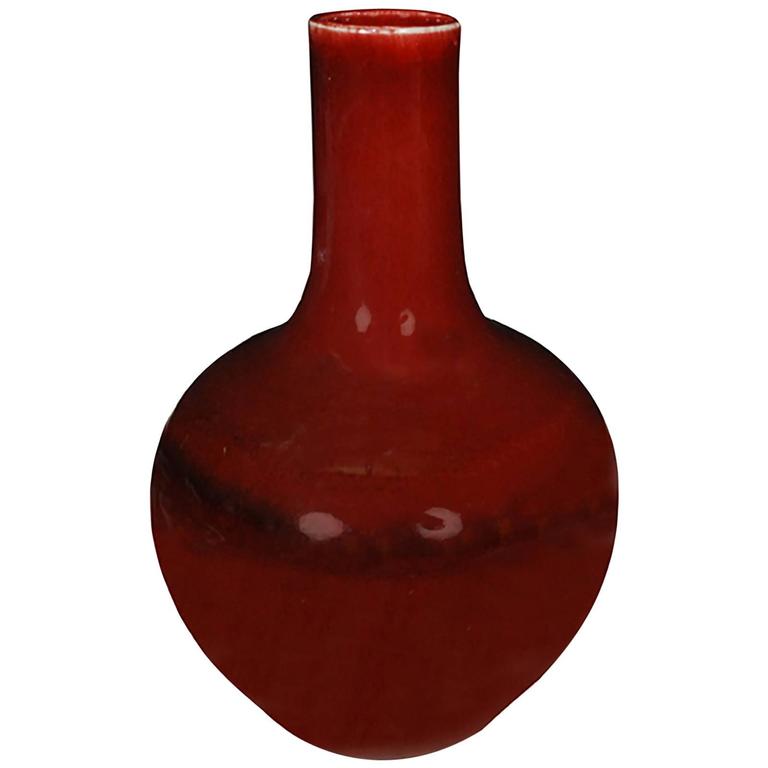 Chinese Oxblood Bottleneck Vase at 1stDibs