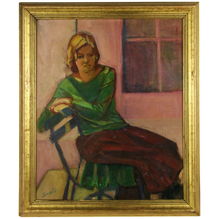 Pensive Woman Painting at 1stDibs