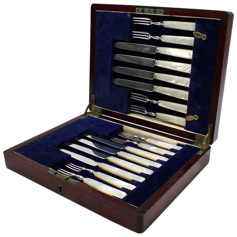 Antique Mappin and Webb Sterling Silver and Mother-of-pearl Fruit or ...