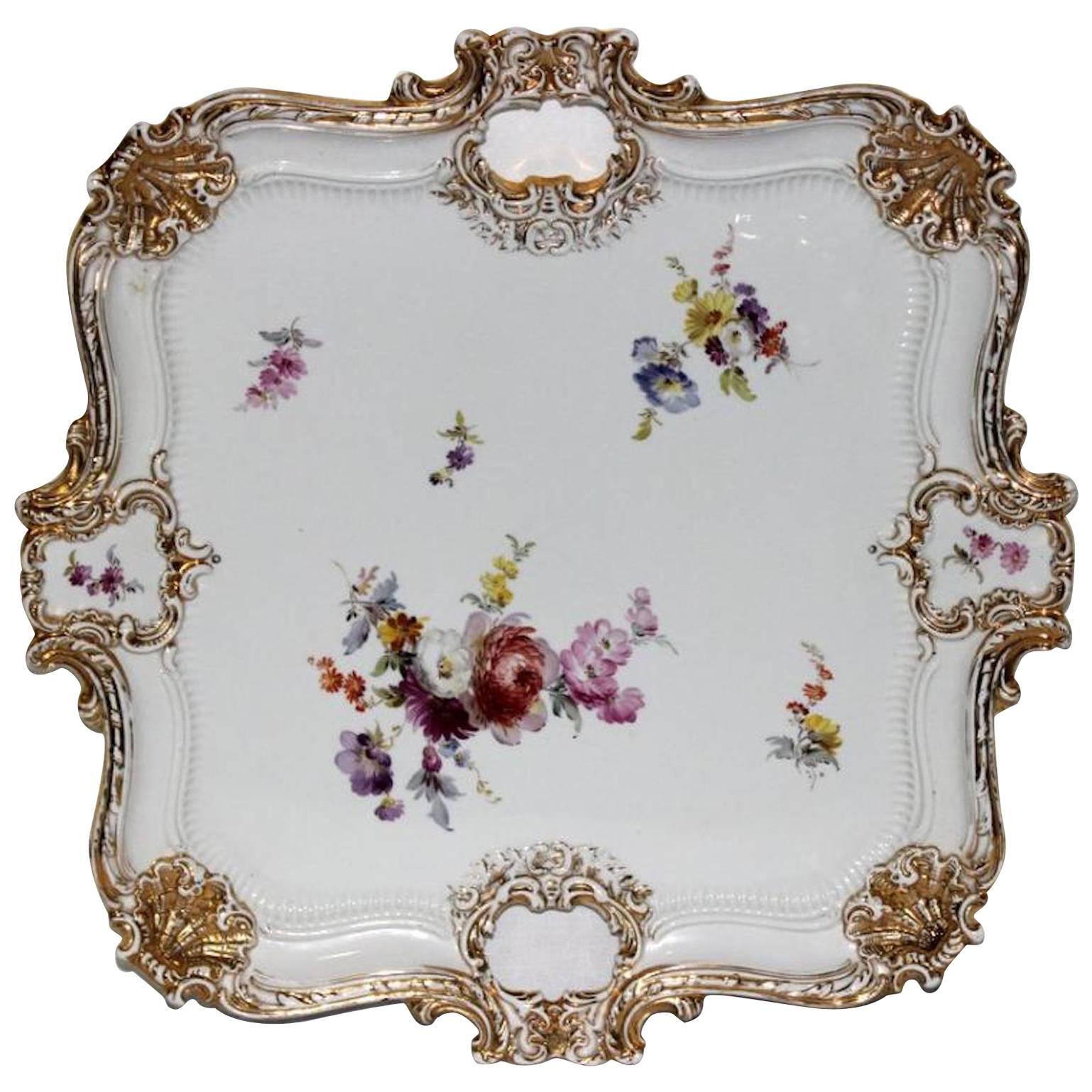 19th Century Meissen Hand-Painted Porcelain Serving Tray For Sale at ...