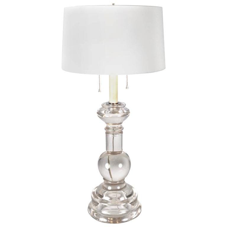 Heavy Glass Lamp at 1stDibs
