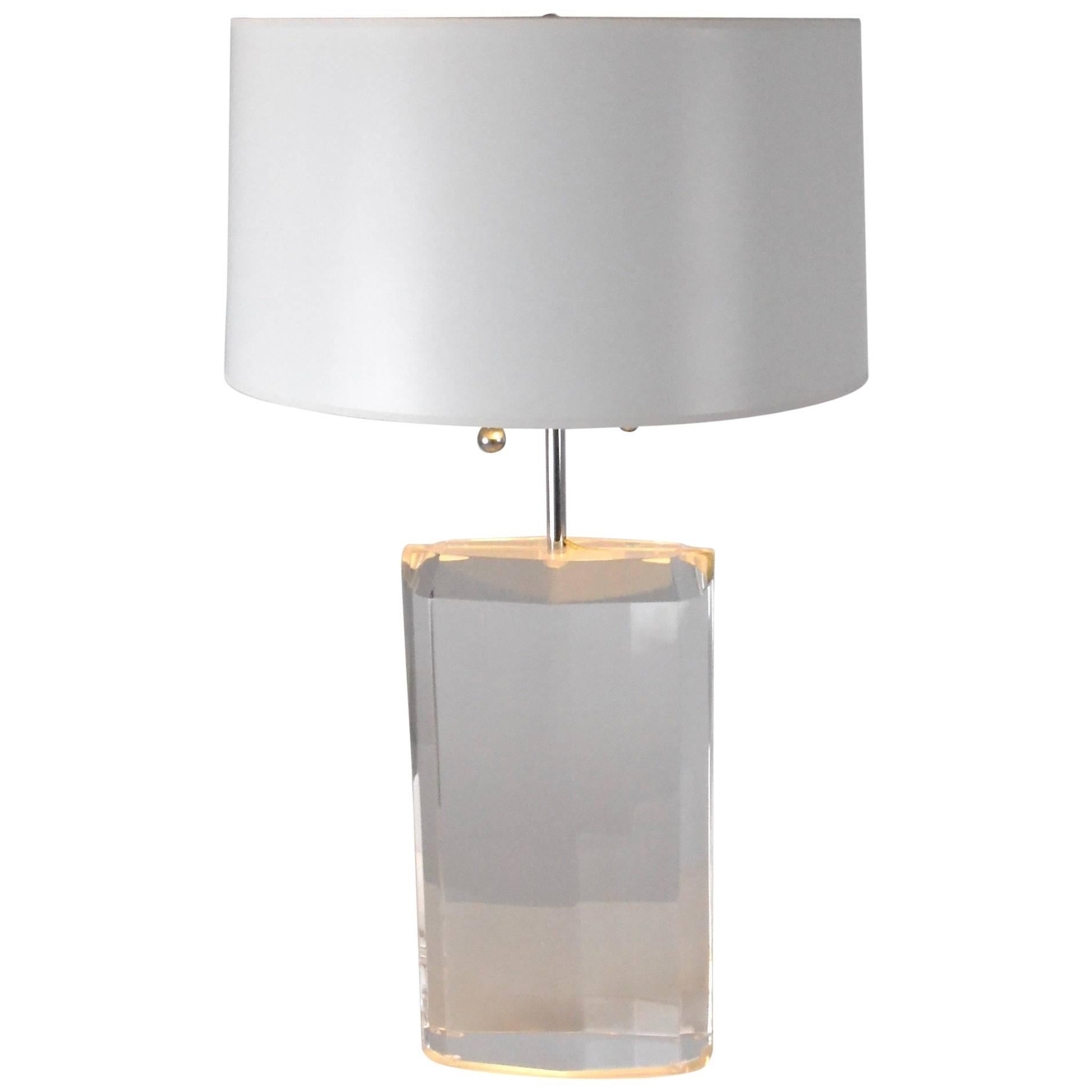 Heavy Lucite Lamp For Sale at 1stDibs