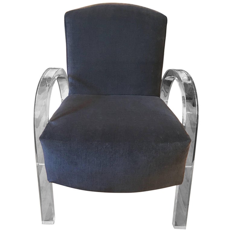 Charles Hollis Jones Lucite Waterfall Armchair at 1stDibs