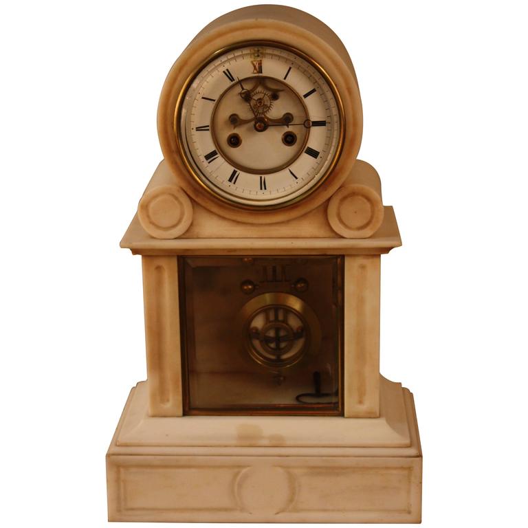 French White Marble Brocot Escapement at 1stDibs