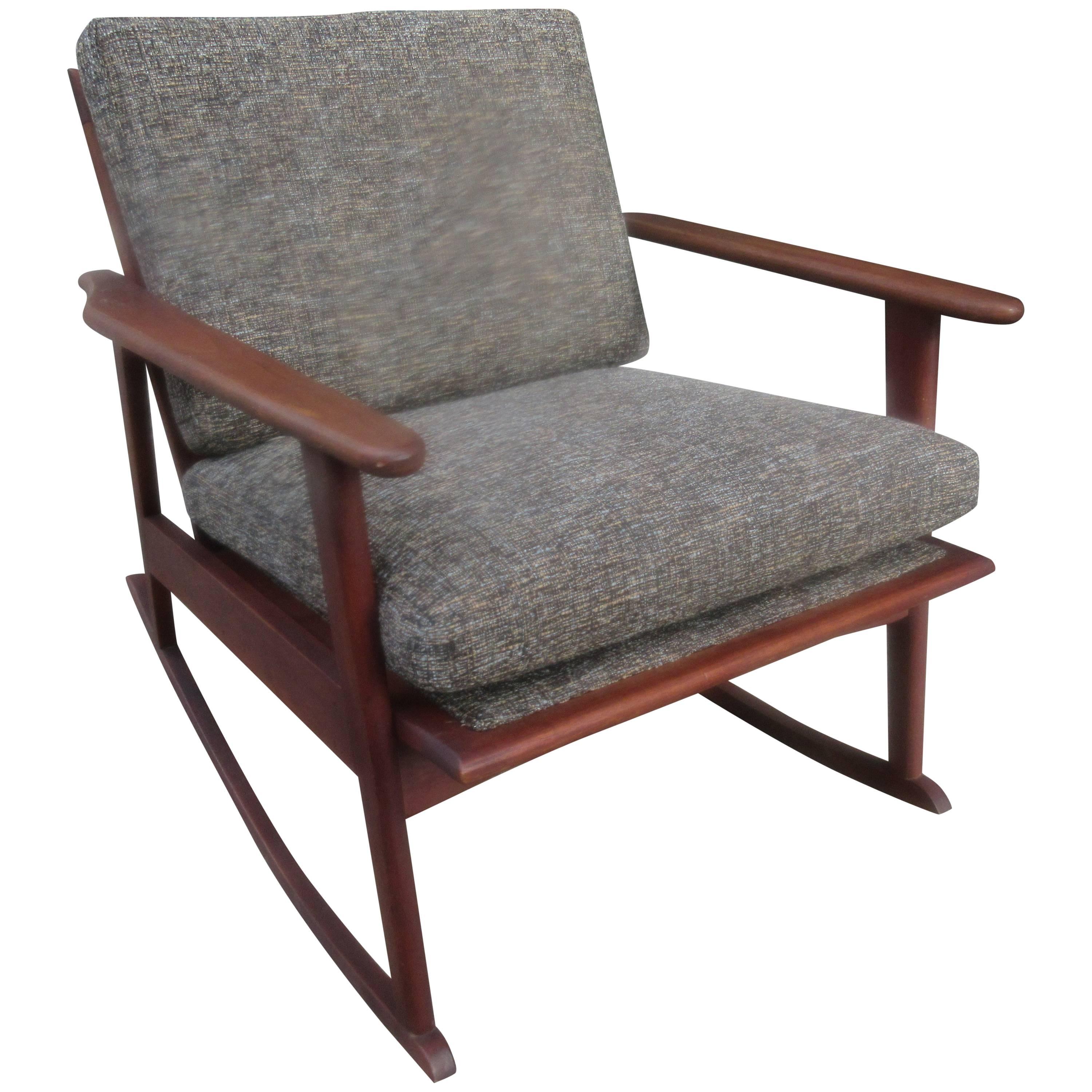 Danish Teak Rocker in the Style of Ole Wanscher at 1stDibs