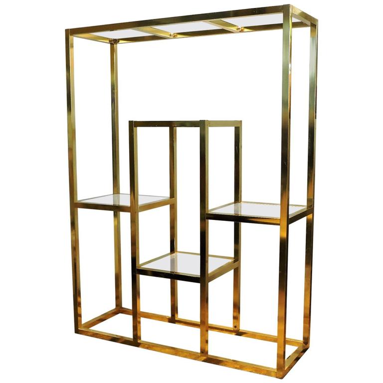 Brass Etagere style of Romeo Rega at 1stDibs