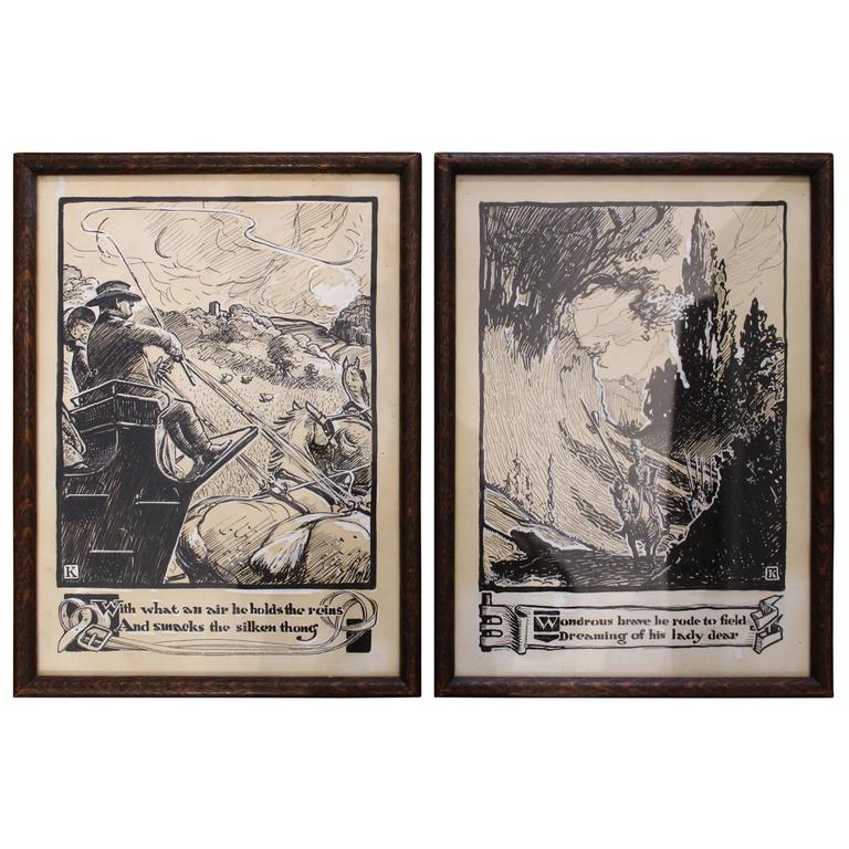 Pair of James Fergus Kyle Paintings For Sale at 1stDibs