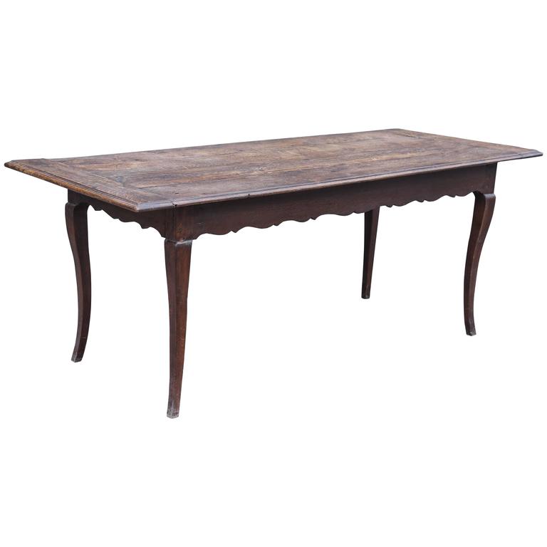 French Oak Cabriole-Leg Table at 1stDibs